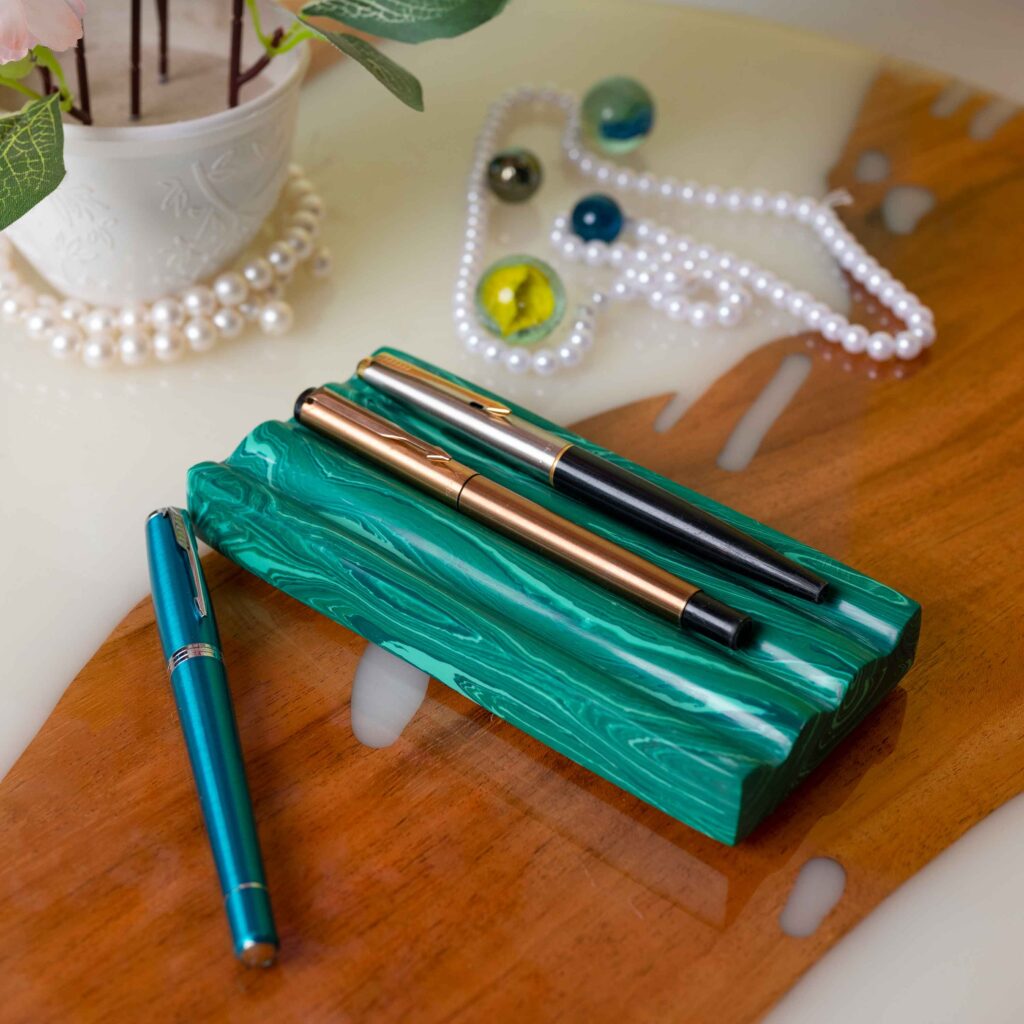 SYNTHETIC MARBLE PEN HOLDER - LUXLINA